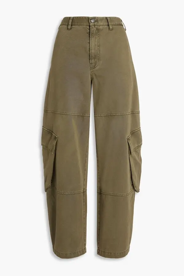 FRAME High-rise Barrel-leg Jeans - Army Green