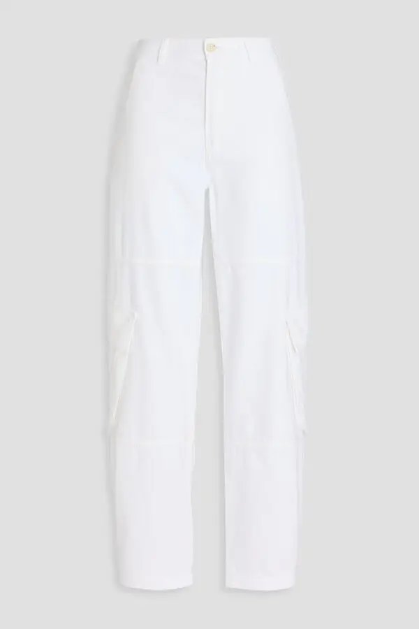 FRAME High-rise Barrel-leg Jeans - White