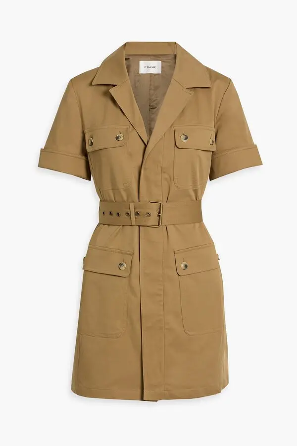 army green utility dress The Long-Sleeve Utility Mini Dress