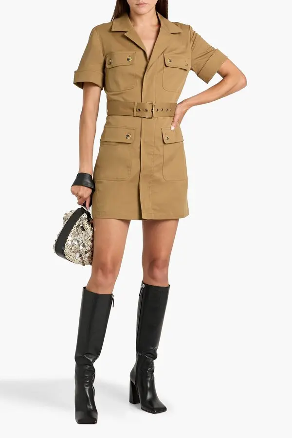 Frame The Utility Belted Mini Dress In Army Green - 70% Off | Editorialist