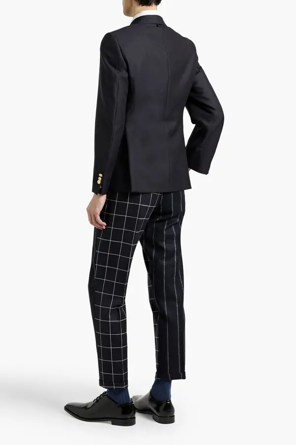 Thom Browne Grain De Poudre Wool And Mohairblend Blazer