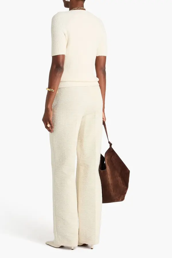 TOTEME Bouclé-knit Cotton-blend Top - Ivory