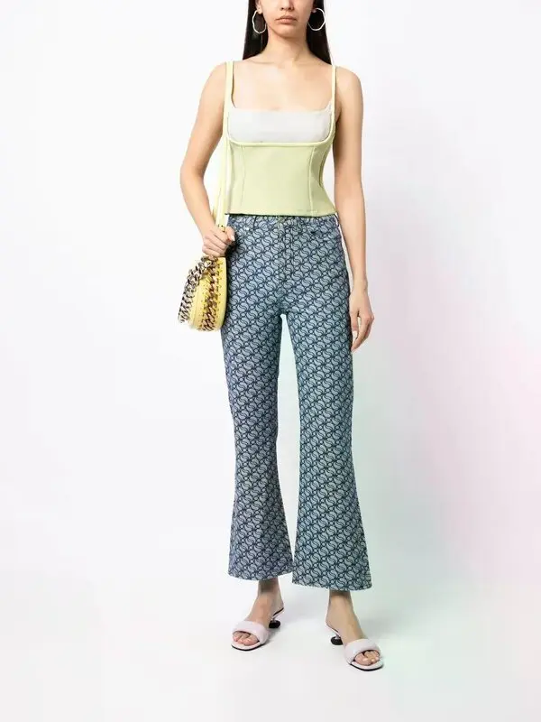 Stella McCartney Patterned Denim Straight Leg Jeans