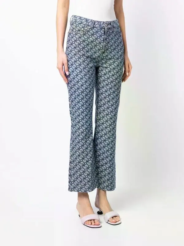 Stella McCartney Patterned Denim Straight Leg Jeans
