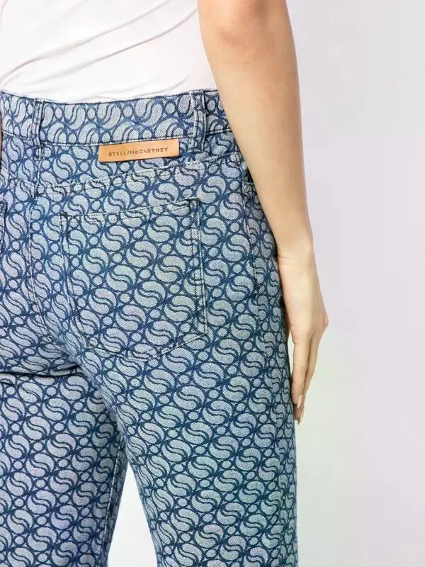 Stella McCartney Patterned Denim Straight Leg Jeans