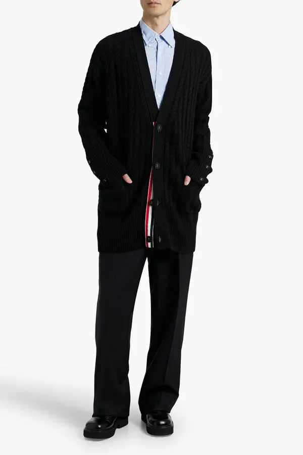 Thom Browne Oversized Cable-knit Cashmere Cardigan