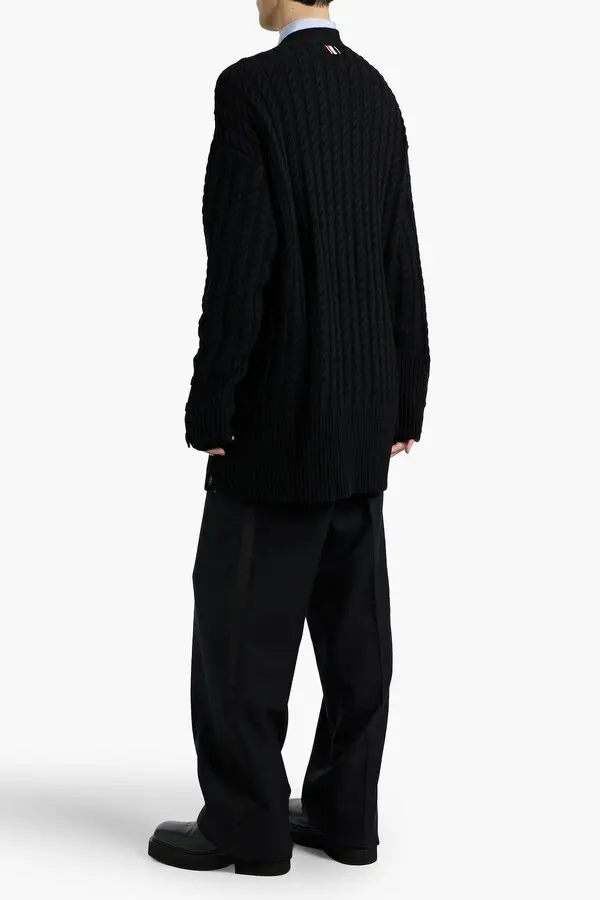 Thom Browne Oversized Cable-knit Cashmere Cardigan