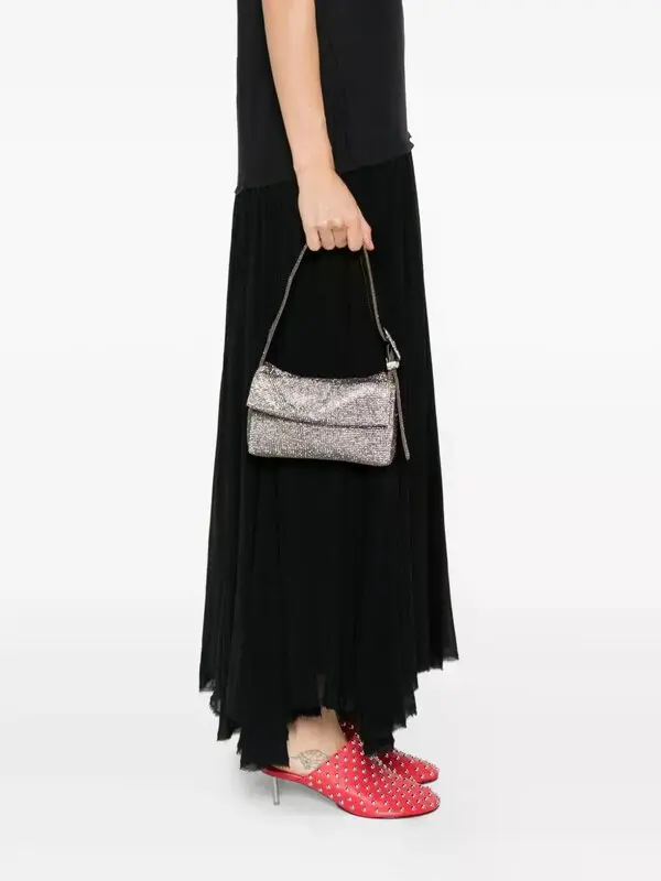 Benedetta Bruzziches Rhinestone-embellished Shoulder Bag - Silver