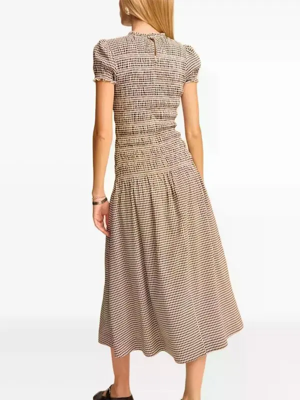 REFORMATION Gingham Smocked Dress