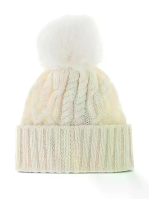 Moncler Cable-knit Beanie With Pom-pom