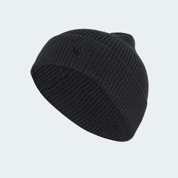 Adidas Everyday Icons Beanie With Tonal Metal Trefoil - Black