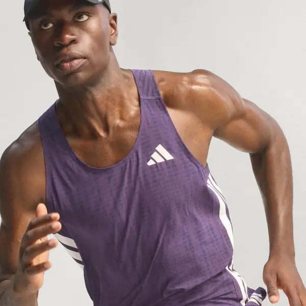 Adidas Adizero Running Singlet - Aurora Plum / Noble Ink