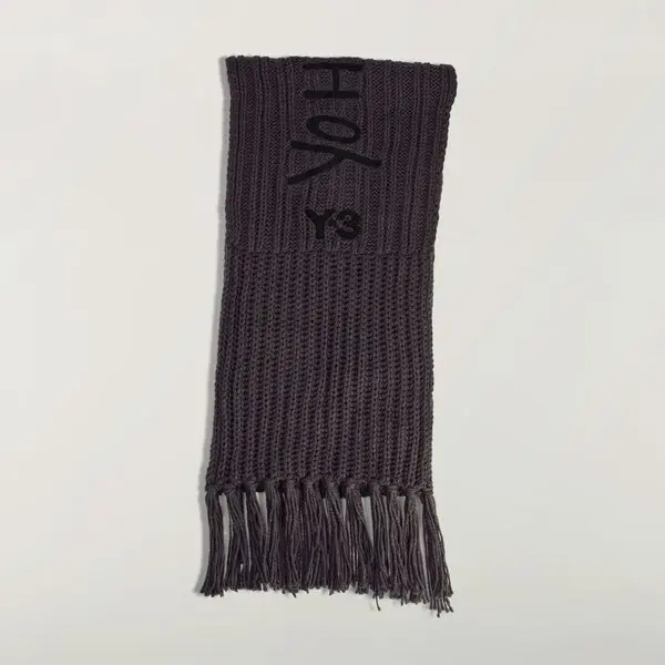 Adidas Y-3 Oversized Chunky Knit Scarf Grey - Granite
