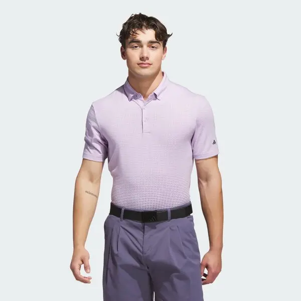Adidas Go-to Rise Print Polo Shirt - Powder Plum