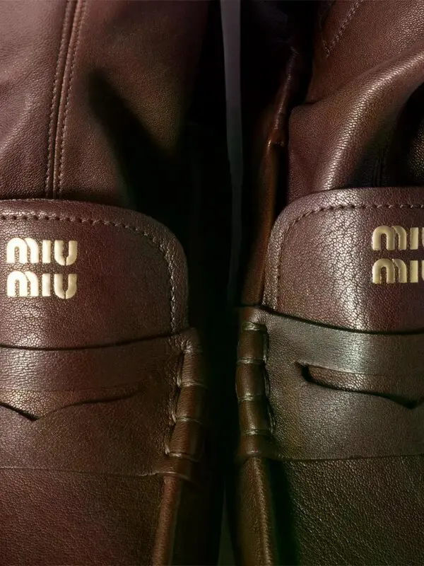 Miu Miu Leather Loafer Boots