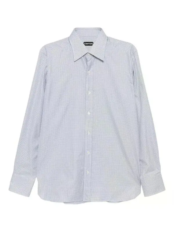 TOM FORD Plaid Cotton Shirt - Grey