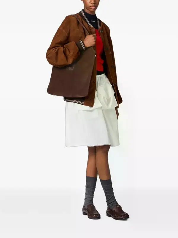 Miu Miu Suede Tote Bag - Brown