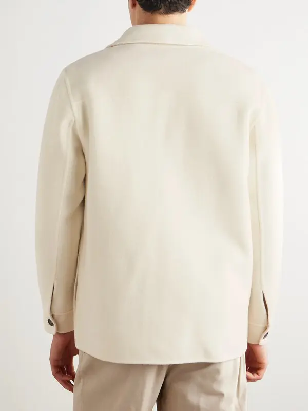 Eleventy Slim-fit Wool, Cashmere And Silk-blend Overshirt