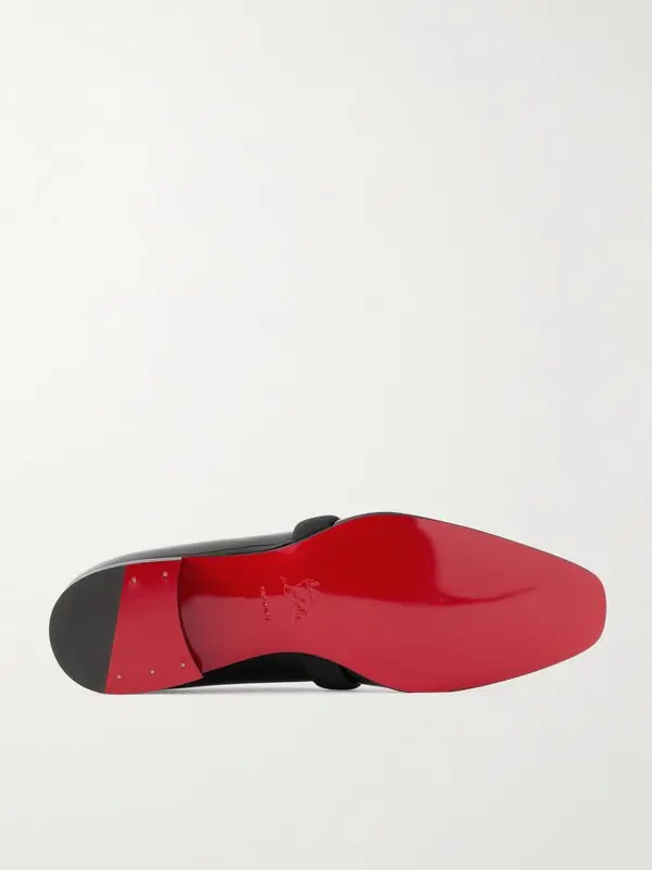 CHRISTIAN LOUBOUTIN Dandydeco Grosgrain-trimmed Patent-leather Loafers