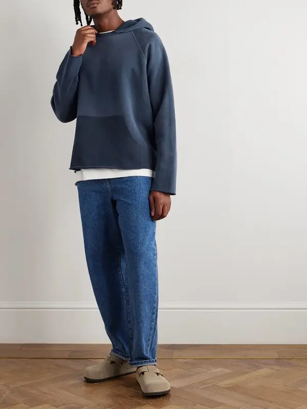 LES TIEN Heavyweight Cotton-jersey Raglan Hoodie