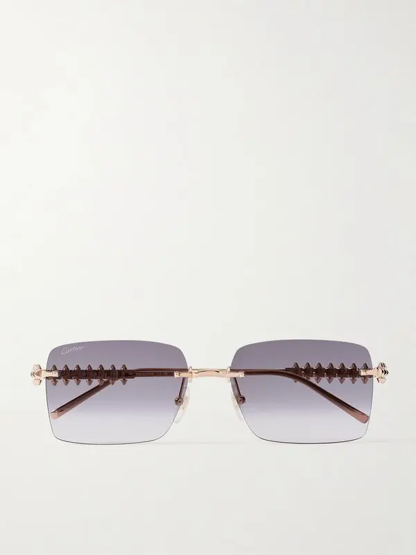 CARTIER Clash De Rimless Sunglasses - Gold