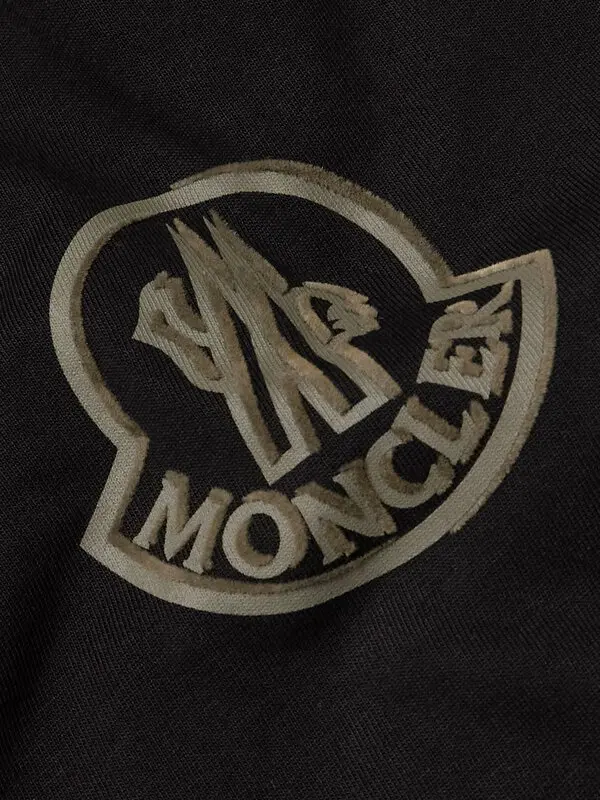 Moncler Logo-flocked Appliquéd Cotton-jersey T-shirt
