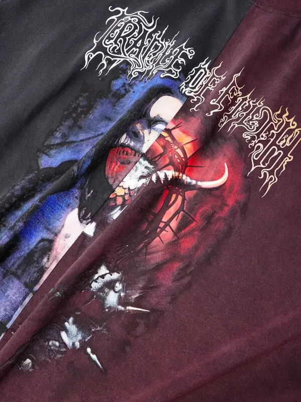 Vetements Cradle Of Filth Oversized Panelled Printed Cotton-jersey T-shirt