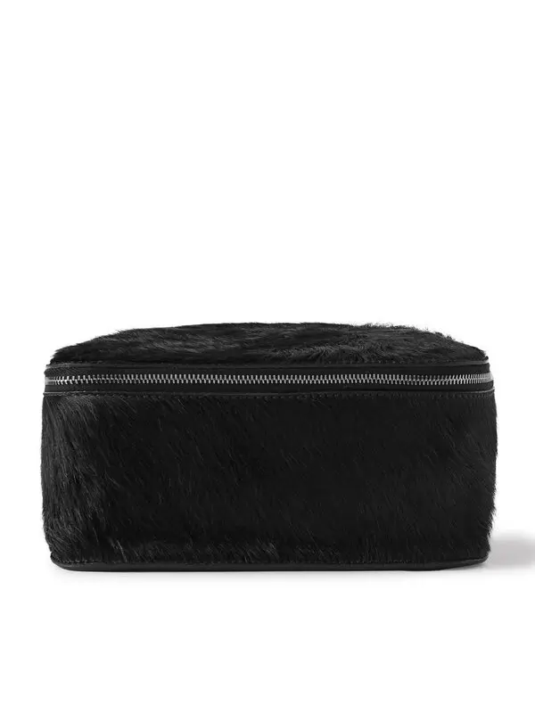 Rick Owens Large Calf Hair Pouch - Black
