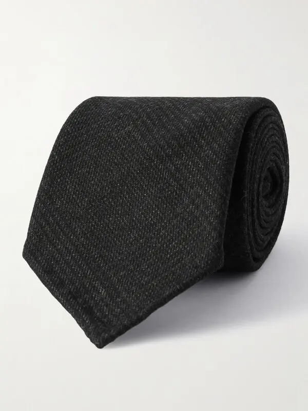DE PETRILLO 7cm Wool Neck Tie - Brown