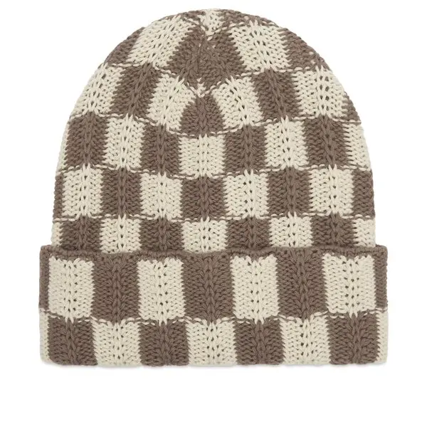 SNDYS Checkered Knit Beanie - Taupe