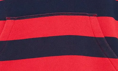 CULT OF INDIVIDUALITY Striped Graphic Hoodie - Rouge Red/midnight/blue
