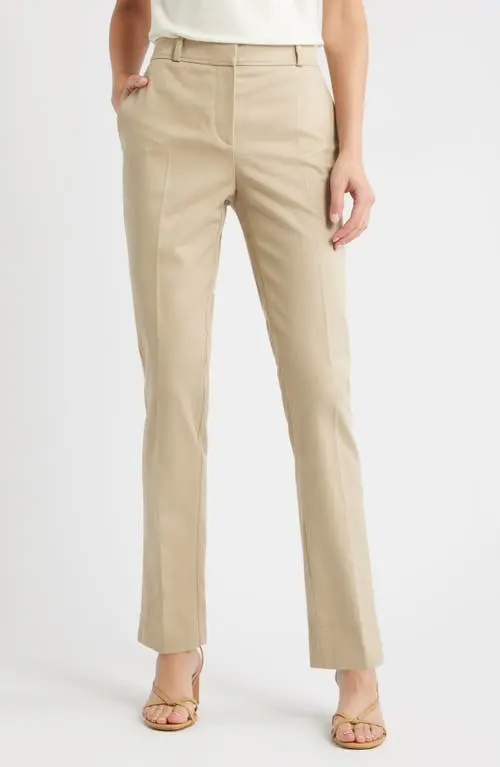 BOSS Tapria Stretch Cotton Ankle Flare Pants