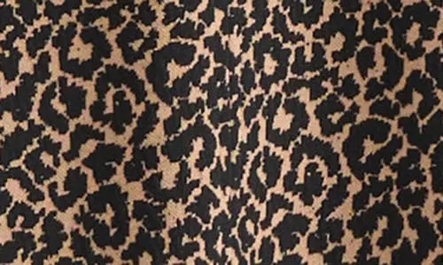 KASPER Contrast Detail Leopard Print Dress - Dark Camel/black