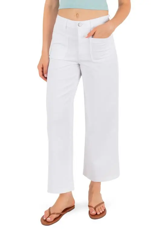 Hurley Horizon Patch Pocket Ankle Wide Leg Twill Pants - White