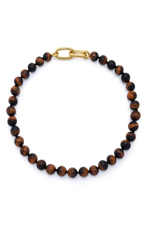 Monica Vinader X Kate Young Tiger's Eye Necklace - 18ct Gold Vermeil /tigers Eye