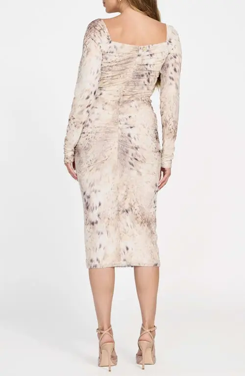 beige bodycon dress long sleeve Cream Long Sleeve Bodycon Knitted Maxi Dress main image 0