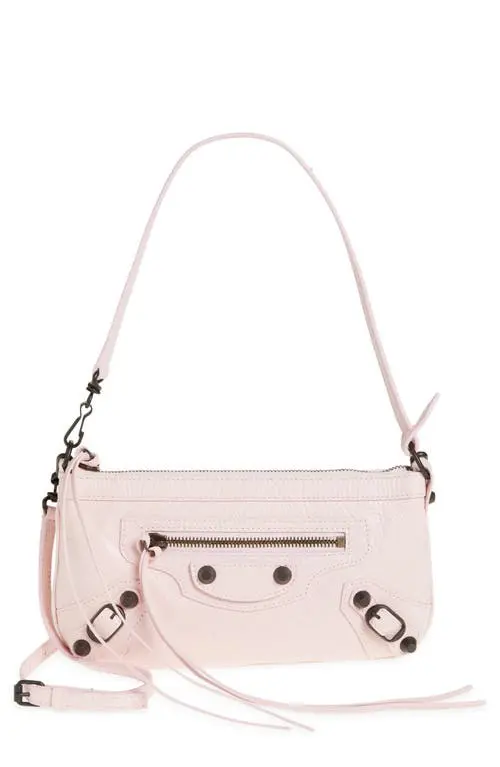 Balenciaga Le City Leather Pouch On A Strap - Petal Pink