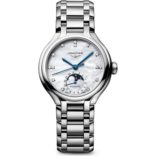 LONGINES Primaluna Moonphase Mother-of-pearl Bracelet Watch - White Mother-of-pearl