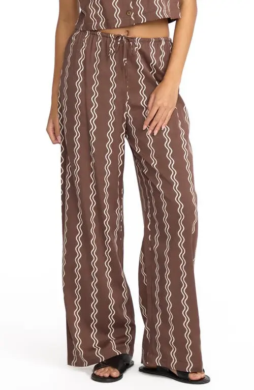 BILLABONG Another Wave Drawstring Cotton Blend Pants - Espresso Brown