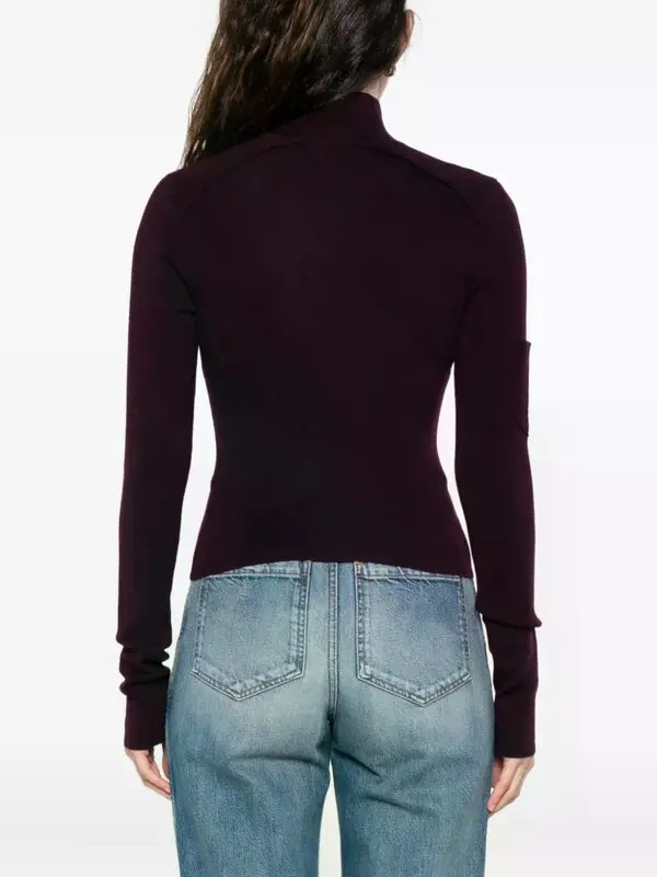 Victoria Beckham High-neck Zip-front Cardigan