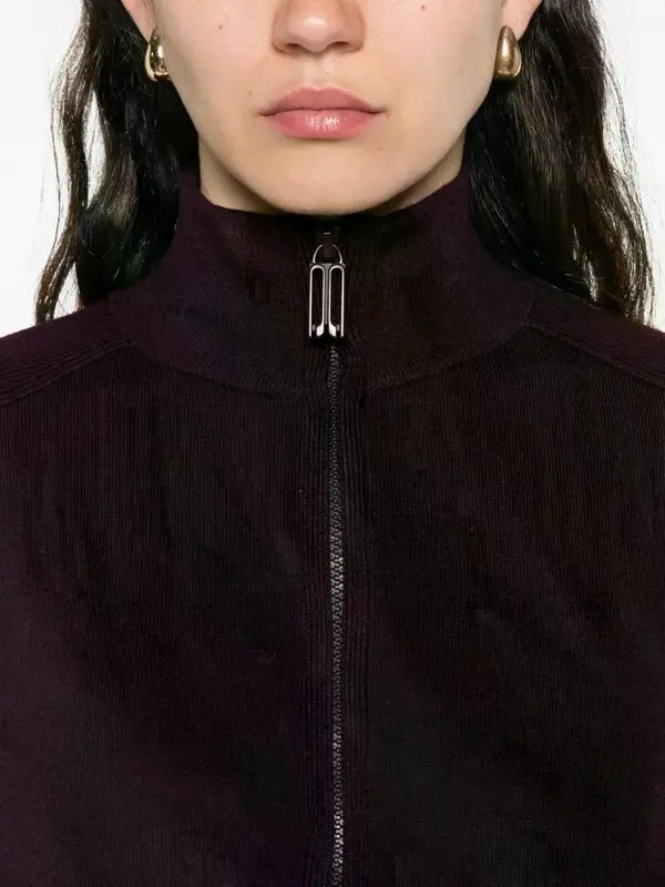Victoria Beckham High-neck Zip-front Cardigan