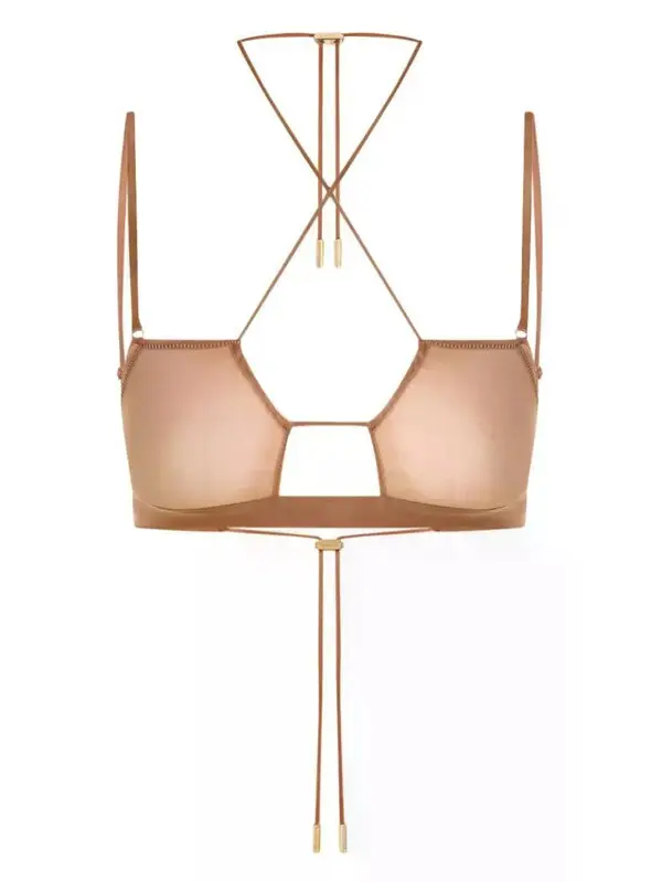 MAISON CLOSE Cross-back Bralette - Neutrals
