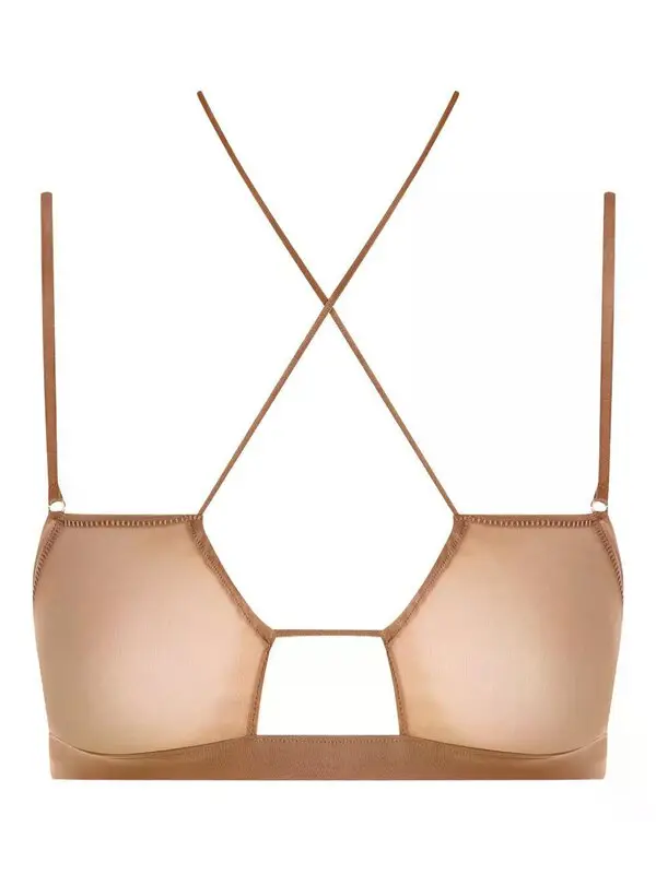 MAISON CLOSE Cross-back Bralette - Neutrals