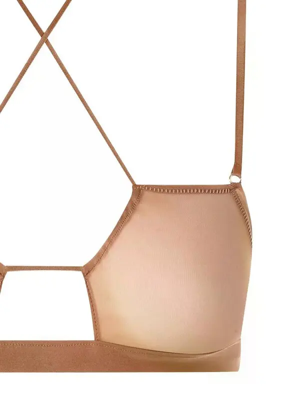 MAISON CLOSE Cross-back Bralette - Neutrals