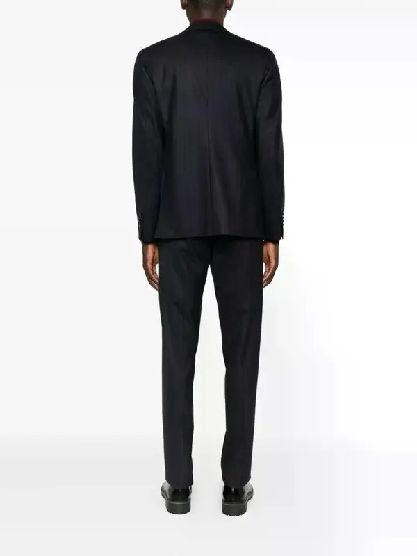 LARDINI Pinstripe Cotton Suit - Blue