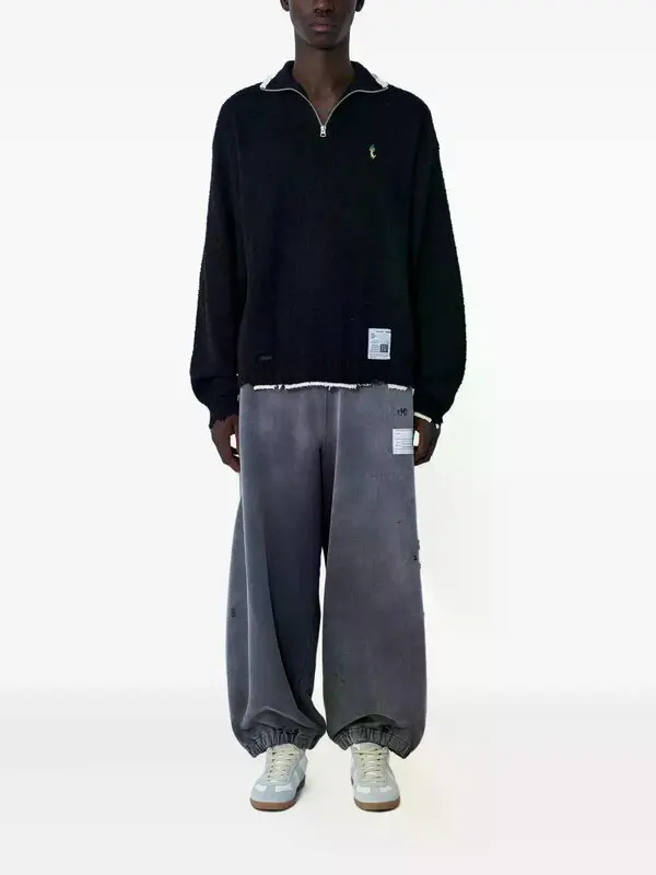 Mihara Yasuhiro Distressed Half-zip Sweater