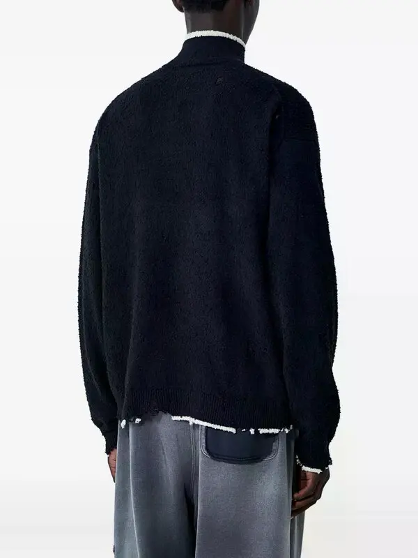 Mihara Yasuhiro Distressed Half-zip Sweater