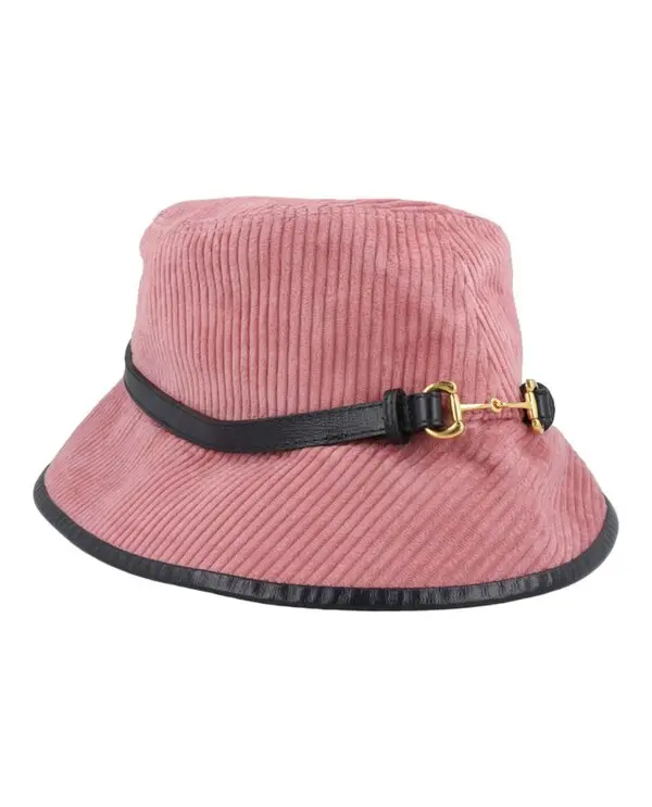 Gucci Corduroy Horsebit Bucket Hat - Rose/blue