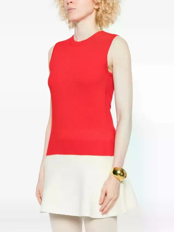 Arch4 Sleeveless Round Neck Top - Red