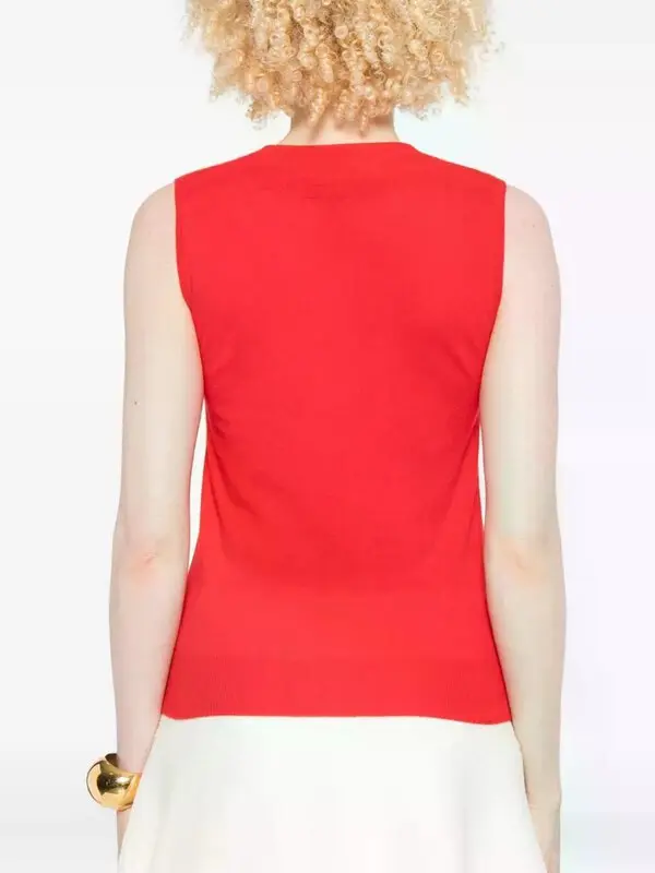 Arch4 Sleeveless Round Neck Top - Red